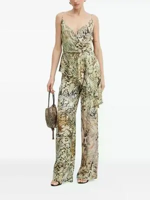 MARCIANO Snake-print Draped Top