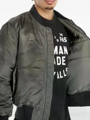 Alpha Industries Ma-1 Distressed Logo Detail Bomber Jacket - Grey