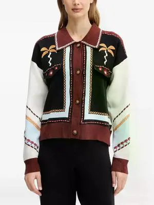 NEVER FULLY DRESSED Embroidered Pocket Cardigan - Black