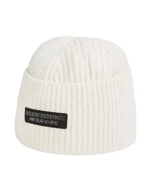 Armani Exchange Knitted Beanie - White