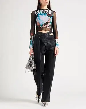 VISION OF SUPER Printed Tulle Crop Top