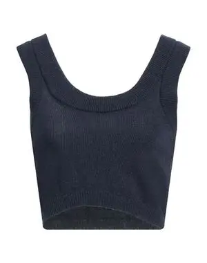VICOLO Sleeveless Knit Crop Top Blue