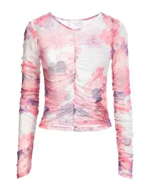 GAELLE PARIS Floral-print Tulle Top