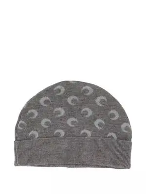 MARINE SERRE Moon-print Beanie - Grey