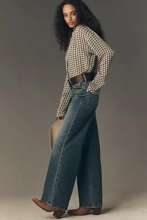 MOTHER The Ditcher Roller High-rise Wide-leg Jeans - Remember When