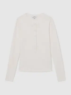 REISS Rina Stretch-cotton Top - White