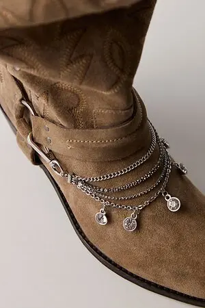 Free People Rhinestone Boot Harness Chain