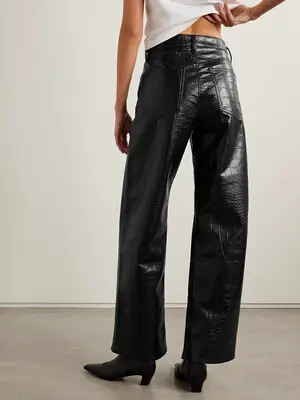 AGOLDE Arc Croc-effect Barrel-leg Pants