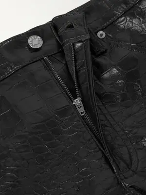 AGOLDE Arc Croc-effect Barrel-leg Pants