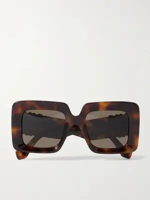 Loewe Anagram Oversized Square-frame Tortoiseshell Sunglasses - Brown