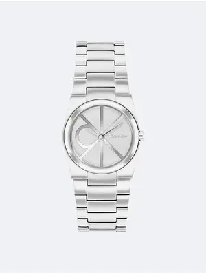 Calvin Klein Emblem Dial Link Bracelet Watch - Silver