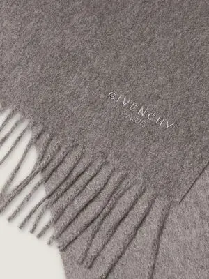 Givenchy Paris Scarf In Cashmere - Light Grey Melange