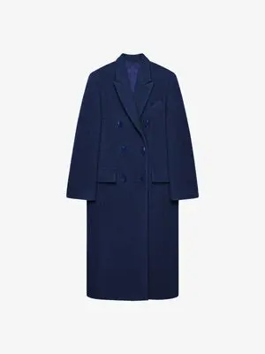 Givenchy Alpaca Bouclette Wool Coat - Saphir Blue