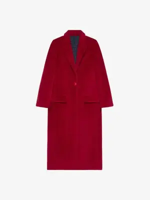 Givenchy Coat In Alpaca Wool - Red Cherry