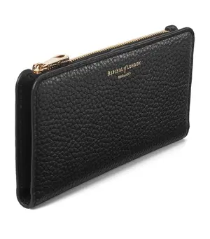 ASPINAL OF LONDON Large Grained Leather Mayfair Purse - Black