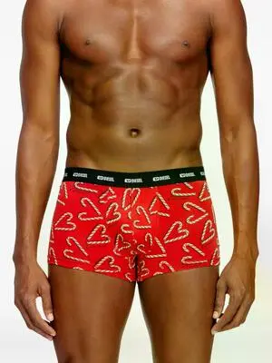DIESEL® Damien-gft-utlt Logo-waistband Printed Boxer - Red