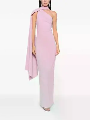 Solace London One-shoulder Drape Midi Dress - Pink