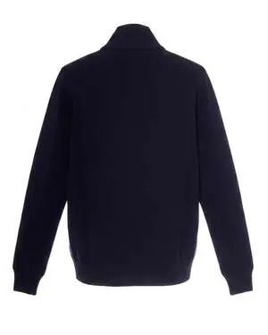 Alpha Studio Quarter Zip Cashmere Sweater - Blu Notte