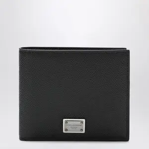 Dolce & Gabbana Dauphine Leather Wallet With Logo Plaque - Black