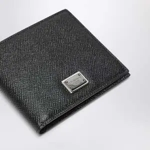 Dolce & Gabbana Dauphine Leather Wallet With Logo Plaque - Black