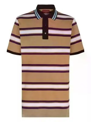 Gucci Men's Striped Collar Polos