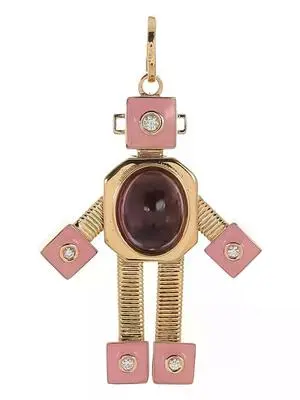 VAN ROBOT 18k Yellow Tourmaline And Diamond Robot Pendant - Gold