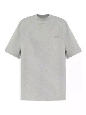 Attico Embroidered-logo Short-sleeve T-shirt - Grey