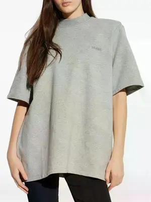 Attico Embroidered-logo Short-sleeve T-shirt - Grey