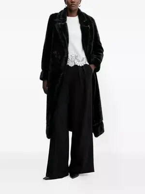TWINSET Double-breasted Faux Fur Coat