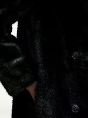 TWINSET Double-breasted Faux Fur Coat