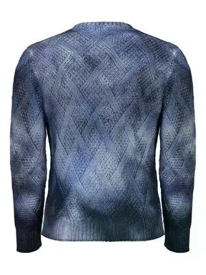 MOORER Cole-ltc Tie-dye Long-sleeve Sweater - Blue