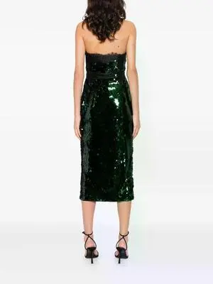 Retrofete Sequin Lace Midi Dress - Green