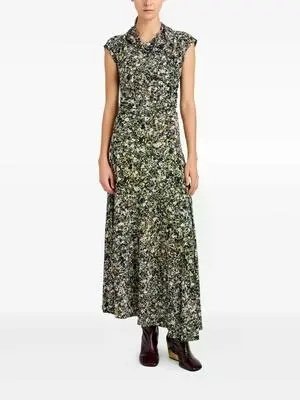 Proenza Schouler Tamara Printed Midi Dress - Black