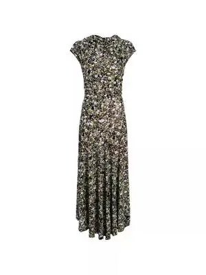 Proenza Schouler Tamara Printed Midi Dress - Black
