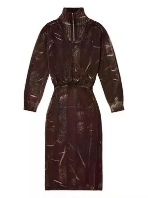 DIESEL® Knitted Turtleneck Midi Dress