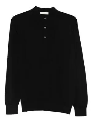 DIKTAT Long-sleeve Polo Shirt - Black