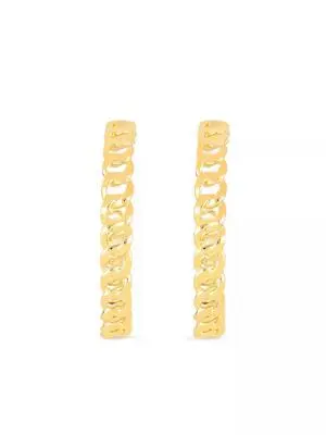 Ef Collection 14k Yellow Curb Chain Hoop Earrings - Gold