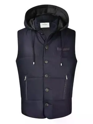 GRAN SASSO Button-fastening Gilet With Hood