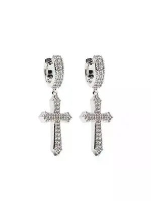 DARKAI Cross-pendant Hoop Earrings