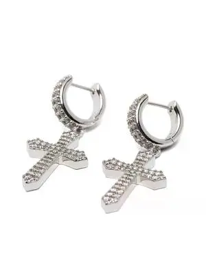 DARKAI Cross-pendant Hoop Earrings