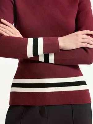 Fusalp Judith Roll-neck Striped Sweater - Red