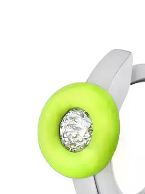 EERA 18k White Gold Mini Roma Diamond Earring - Silver