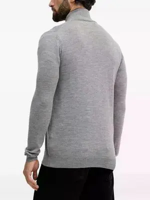 Karl Lagerfeld Zip-up Logo-embroidered Sweater
