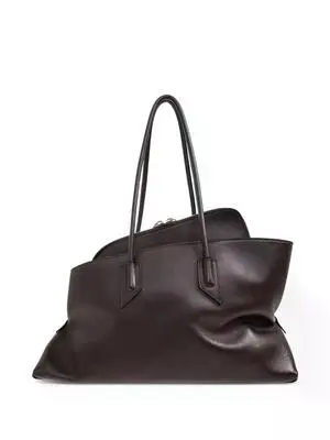 Attico La Passeggiata Medium Leather Tote Bag - Brown