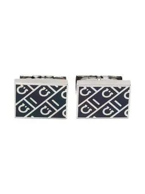 FERRAGAMO Square Pattern Cufflinks - Silver