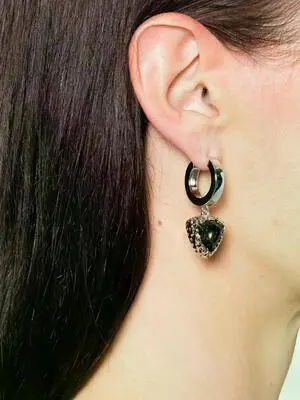 DARKAI Trillion Tourmaline Drop Hoop Earrings