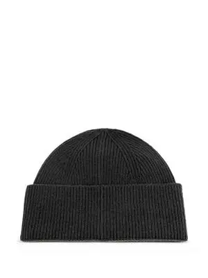 SAMSOE SAMSOE Logo-patch Ribbed Beanie