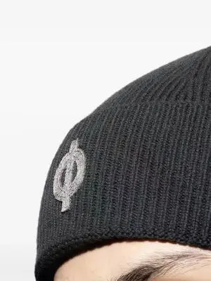 SAMSOE SAMSOE Logo-patch Ribbed Beanie