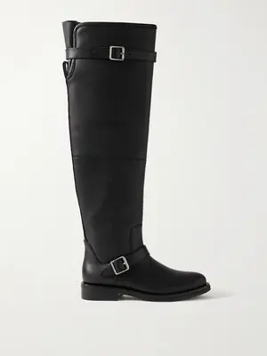 Simkhai Noah Buckled Leather Over-the-knee Boots - Black
