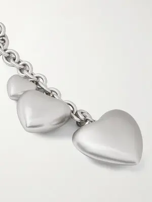 ROXANNE ASSOULIN The Puffy Heart -tone Bag Charm - Silver